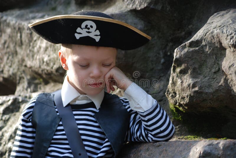 Boy wearing pirate costume stock photo. Image of skull - 7355876