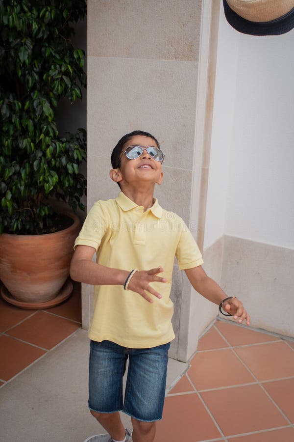 Well Dressed Boy Having Fun in the Sun. Stock Image - Image of outdoors ...