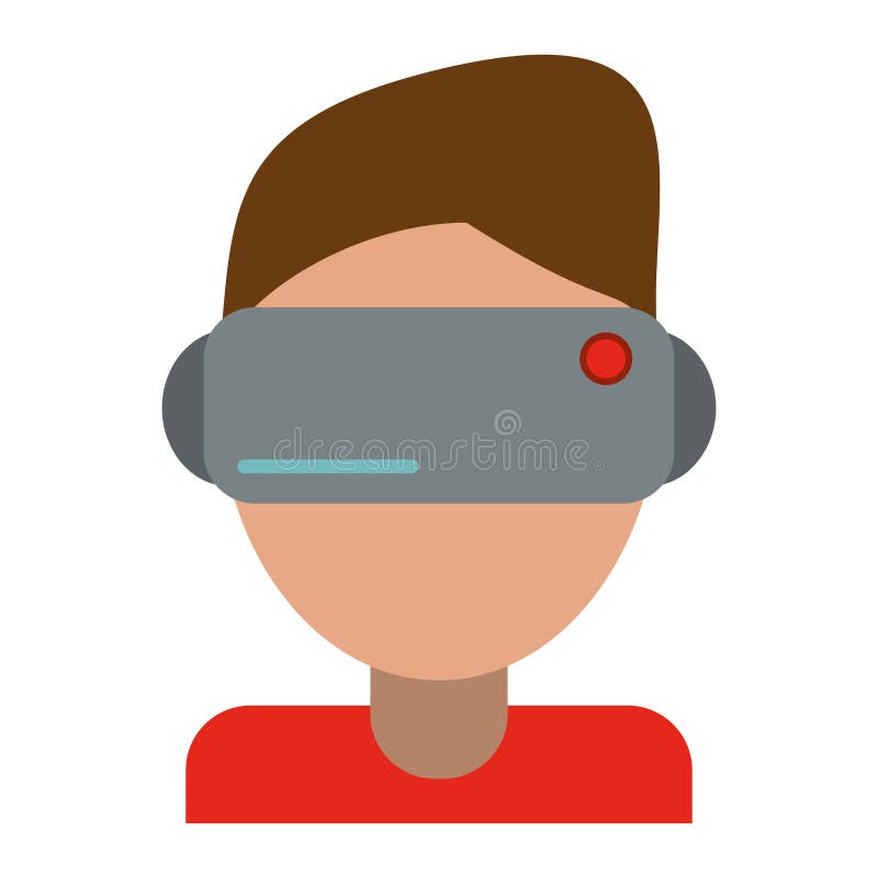 Boy wearing vr goggles stock vector. Illustration of reaction - 87418716