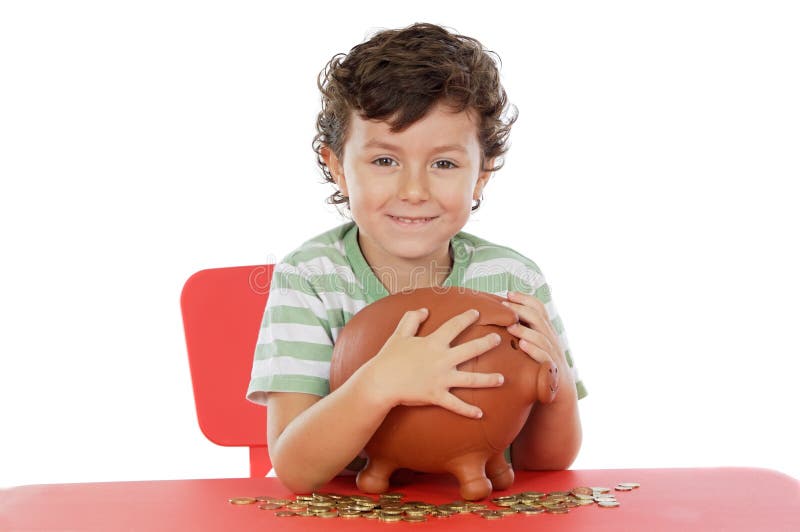 Boy whit money box stock photo. Image of children, future - 2154594