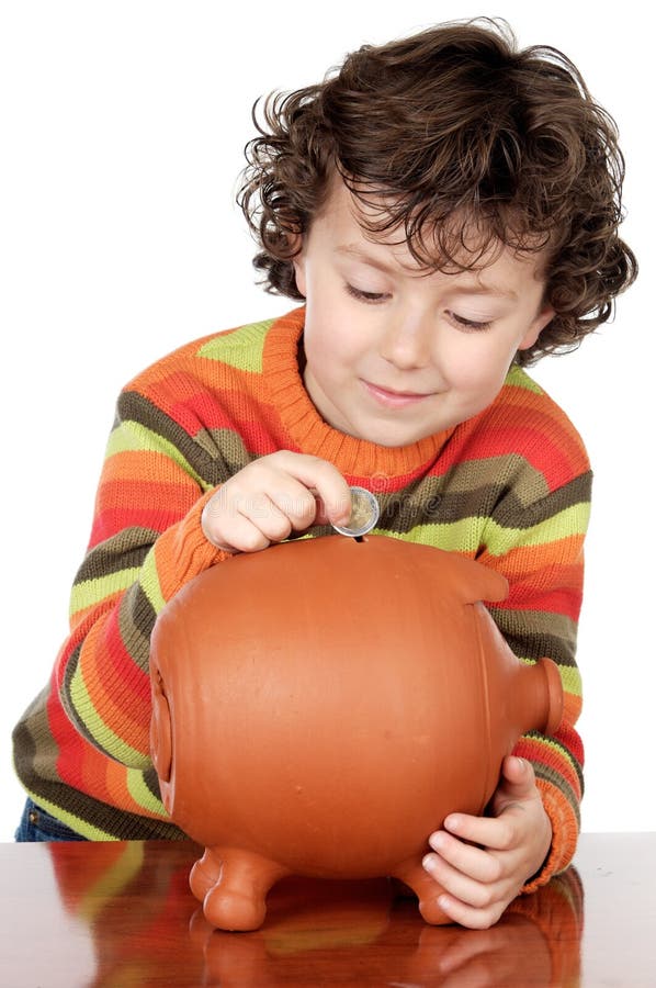 Boy whit money box stock photo. Image of children, future - 2154594
