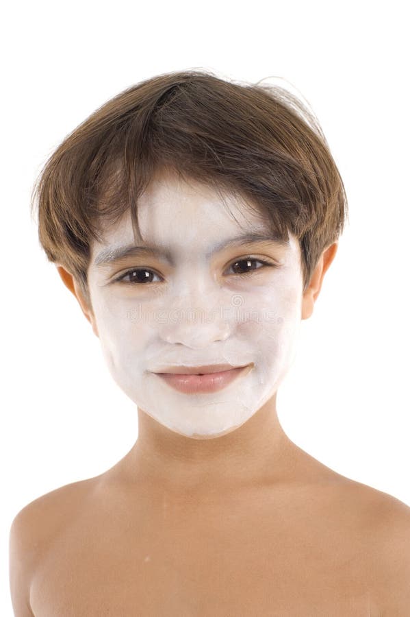 Boy with white mask stock photo. Image of oriental, happy - 12193748