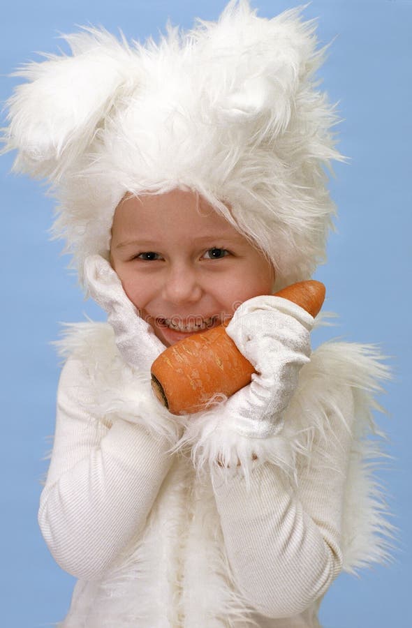 Boy in White Rabbit Costume Stock Photo - Image of caucasian, smiles ...
