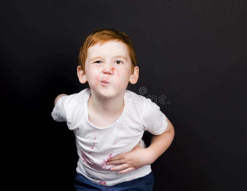 A Boy Whose Face is Smeared Stock Image - Image of person, beautiful ...