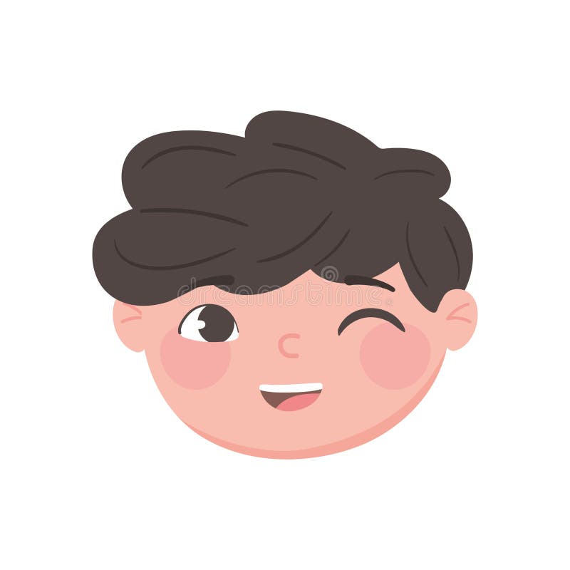 Boy wink face stock vector. Illustration of wink, male - 234976503