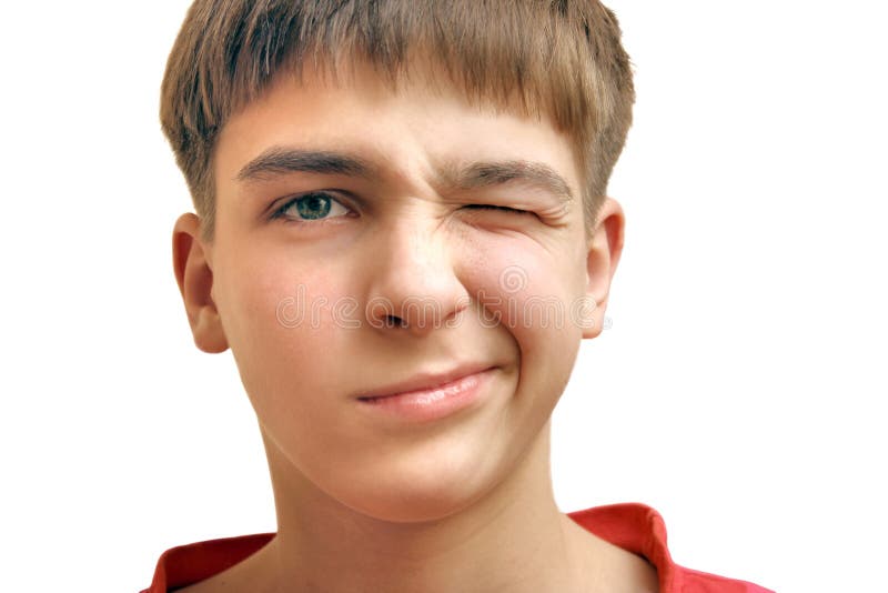 Boy winking stock image. Image of isolated, eyebrow, assurance - 4174773
