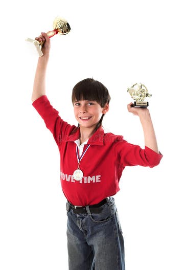Boy winning in competition stock photo. Image of place - 2429964