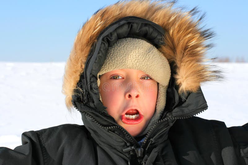 Boy in winter stock image. Image of frost, beautiful - 18897323