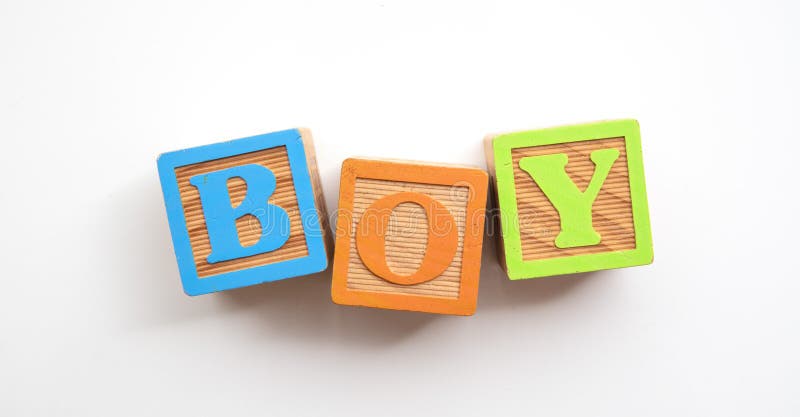 Boy Word Made from Colourful Wooden Baby Development Blocks Stock Photo ...