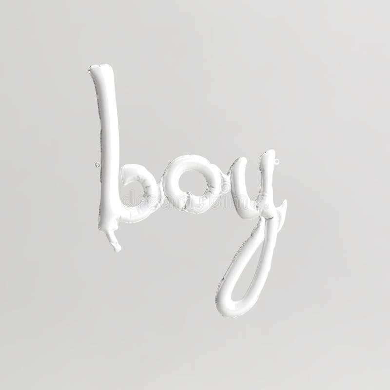 Boy Word-shaped 3d Illustration of White Balloons Isolated on White ...