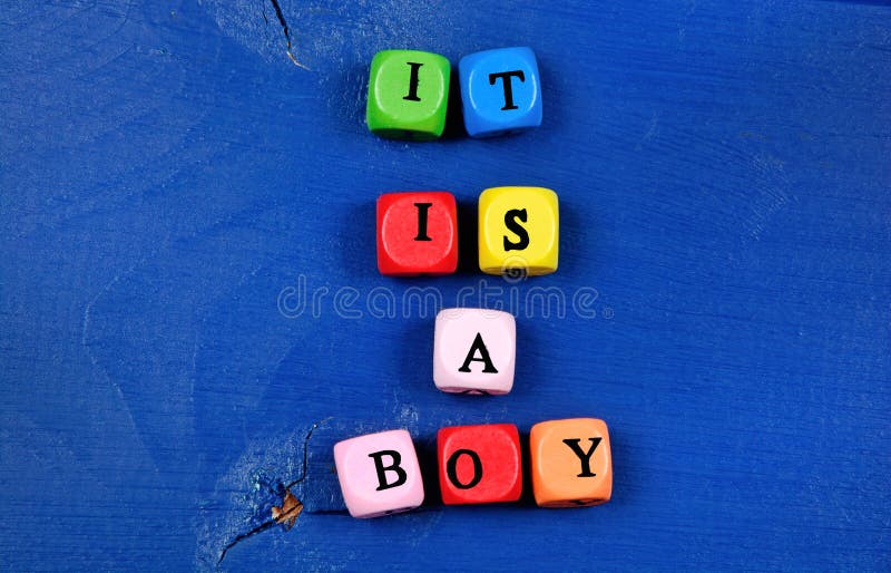It is a Boy Words on a Table Stock Image - Image of view, childhood ...