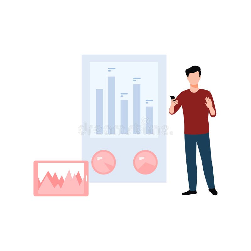 The Boy is Working on the Business Stock Illustration - Illustration of ...