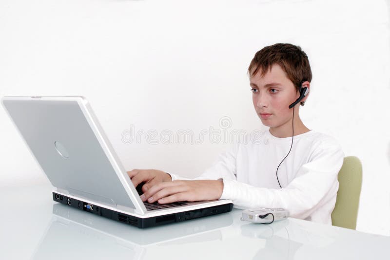 Boy Working On Computer Royalty Free Stock Images - Image: 250399