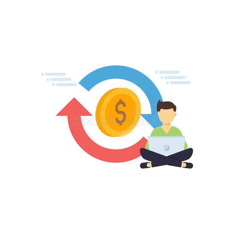 A Boy is Working on a Chart Graph Stock Illustration - Illustration of ...