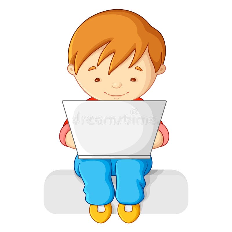 Kid Typing Clipart
