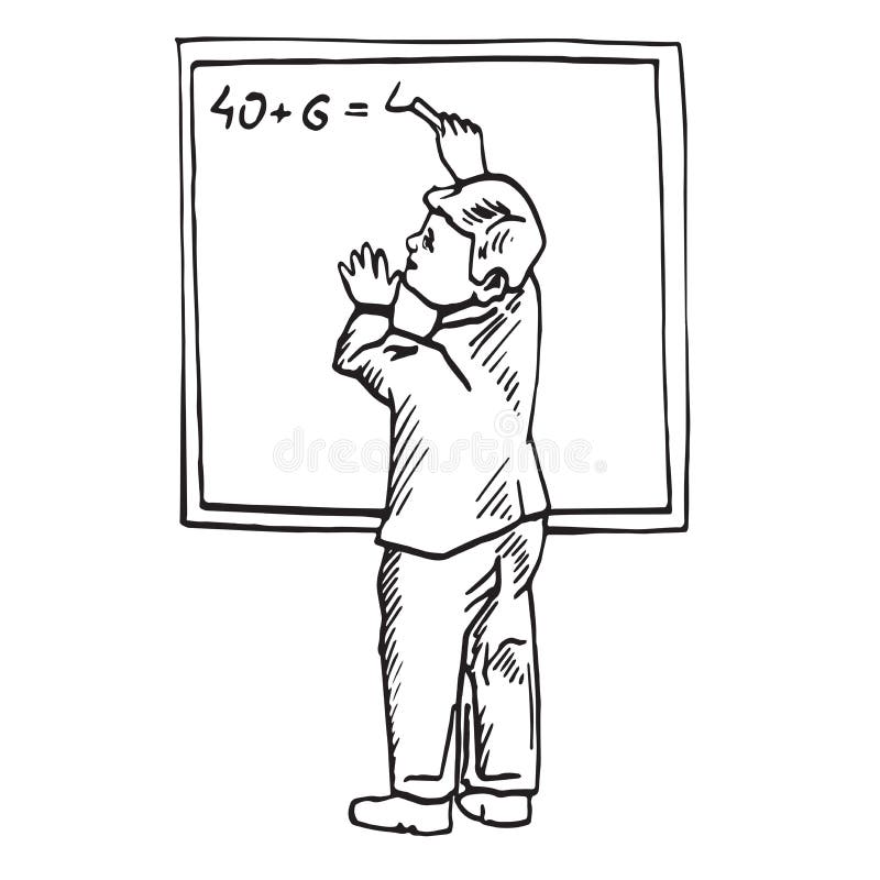 Boy write on school board stock vector. Illustration of write - 80550682