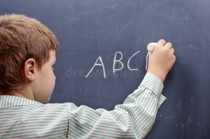 Boy writing alphabet stock photo. Image of render, isolated - 28998904
