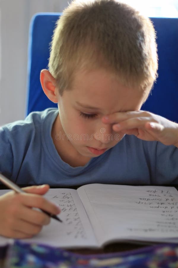 A boy writing stock illustration. Illustration of book - 29021852