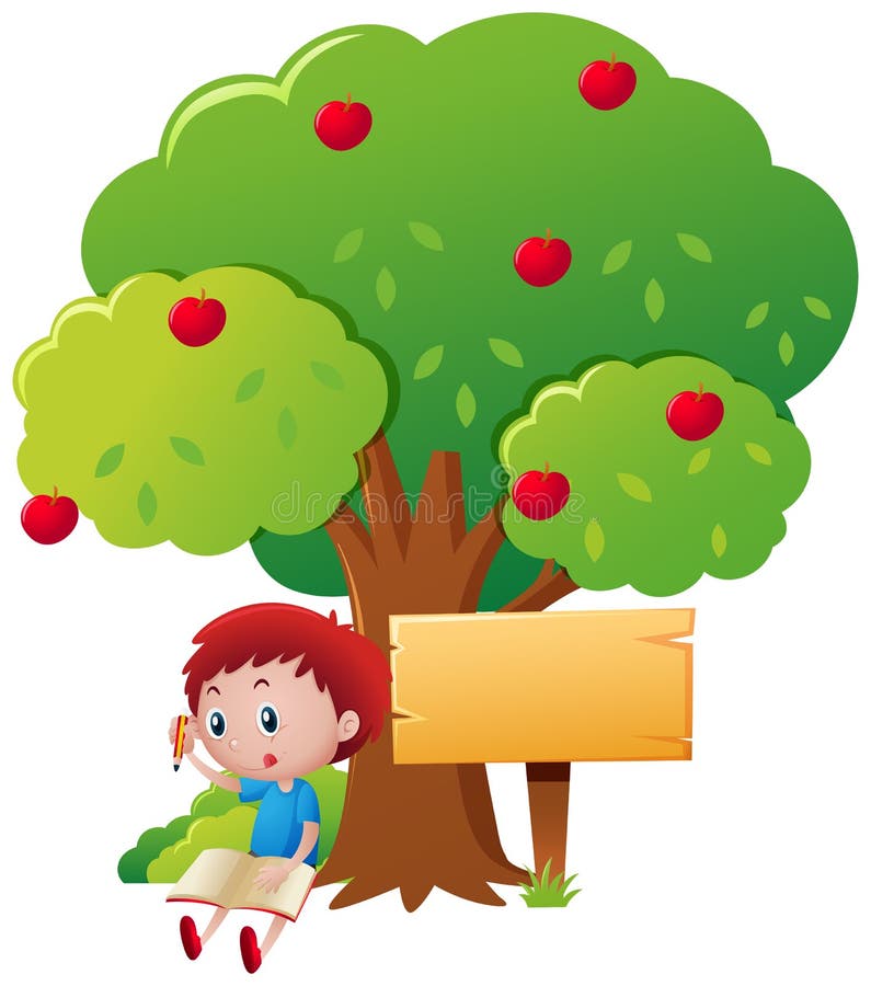 Boy Under Apple Tree Stock Illustrations – 48 Boy Under Apple Tree ...