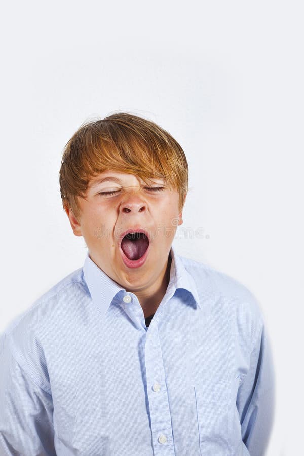 Boy is yawning stock photo. Image of oscitancy, cute - 37236072