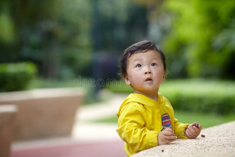 Boy in yellow stock photo. Image of chongqing, year, leaves - 53132788
