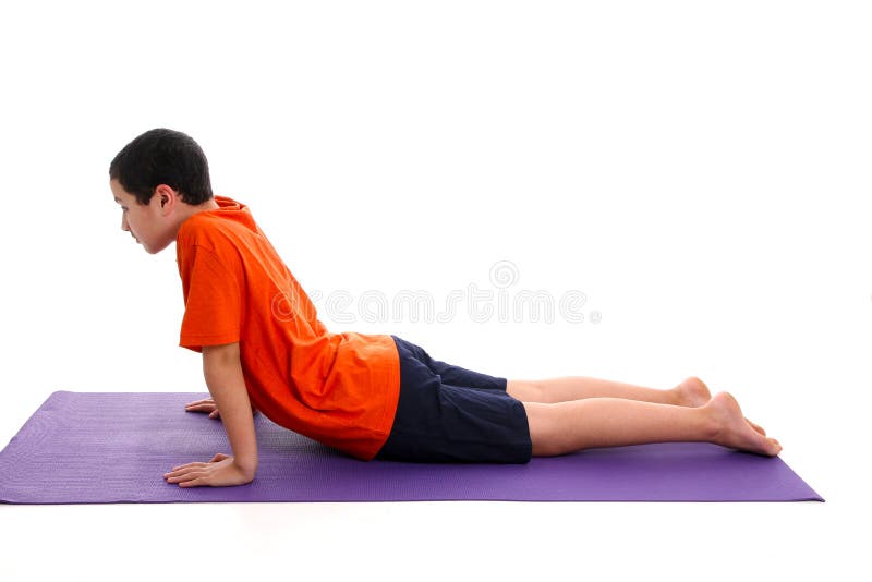 Boy in Yoga Pose stock image. Image of pose, relax, fitness - 24083025