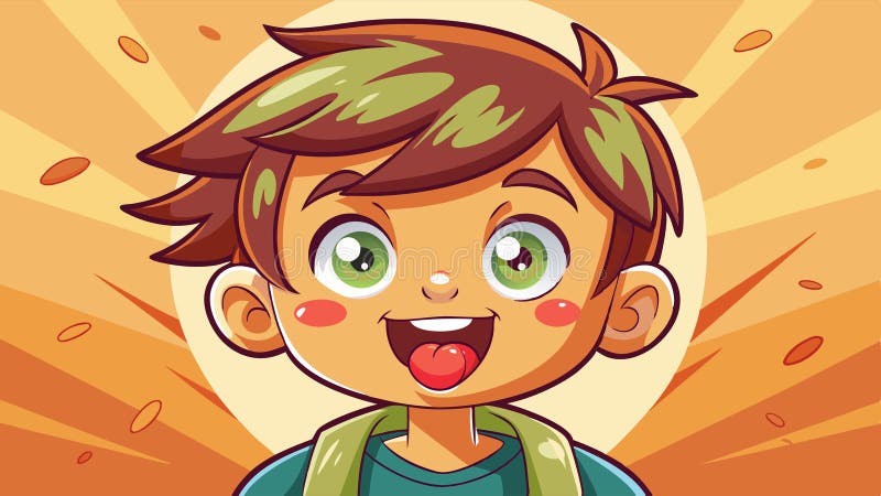 Boy Yummy Expression stock vector. Illustration of tongue - 342998798