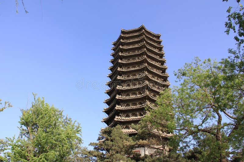 Boya Tower in Peking University Stock Image - Image of colorful, view ...