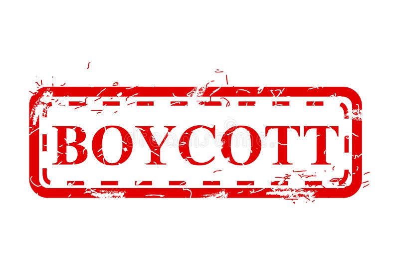 Boycott, Simple Vector Dirty Grunge, Red Rectangle Vector Rubber Stamp ...