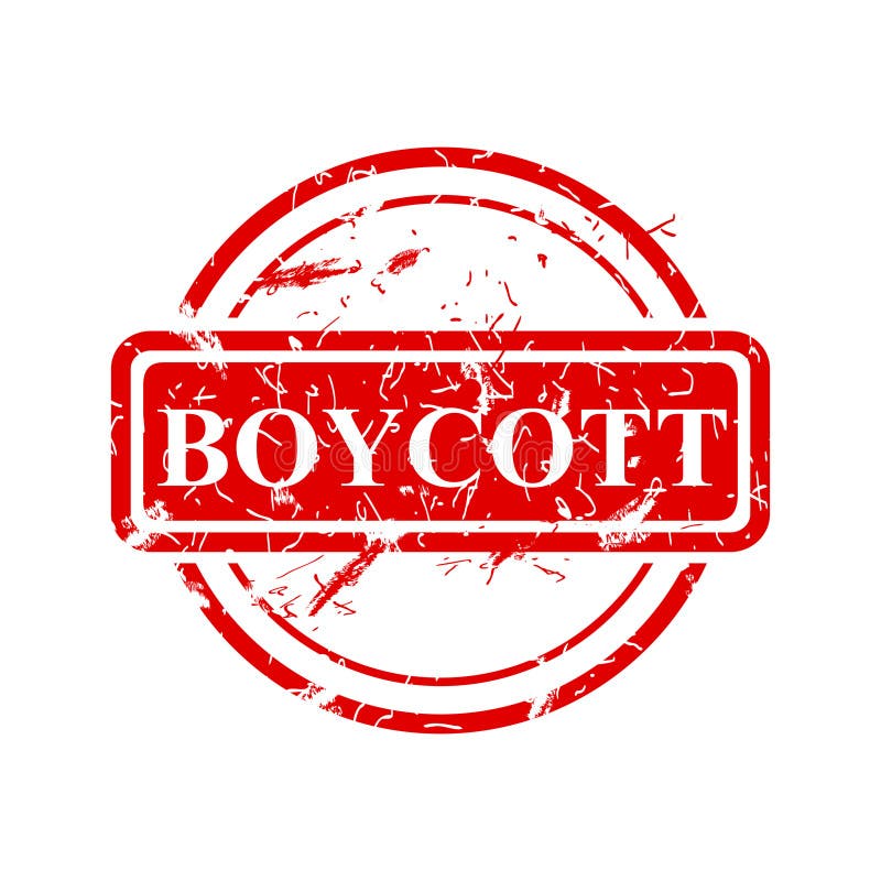 Boycott, Simple Vector Dirty Rust Red Circle Vector Rubber Stamp Effect ...