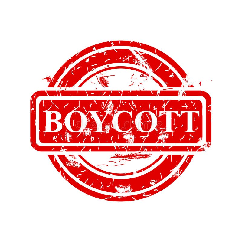 Boycott, Simple Vector Dirty Rust Red Circle Vector Rubber Stamp Effect ...