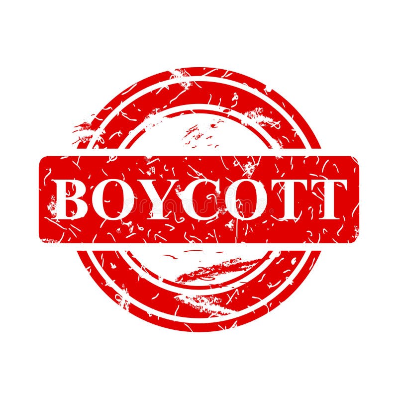 Boycott, Simple Vector Dirty Rust Red Circle Vector Rubber Stamp Effect ...