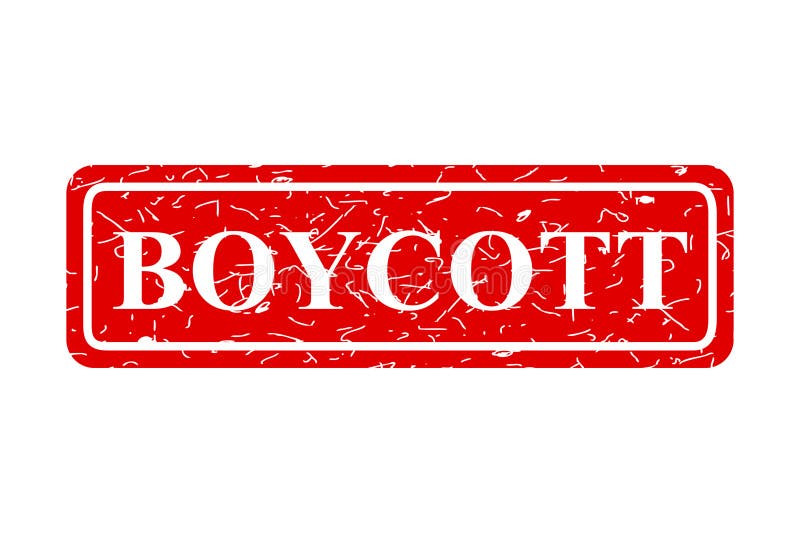 Boycott, Simple Vector Dirty Grunge, Red Rectangle Vector Rubber Stamp ...