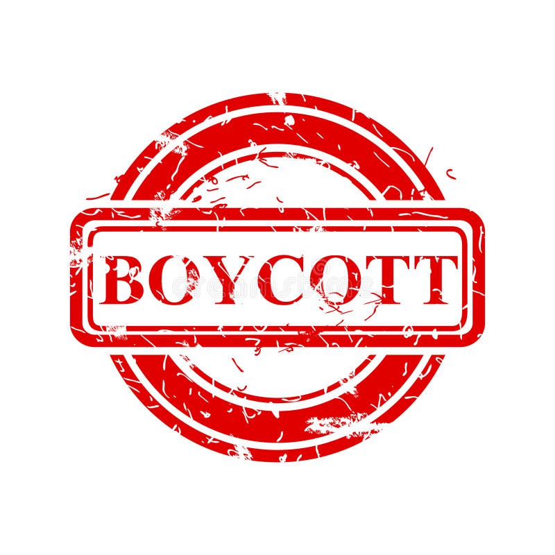 Boycott, Simple Vector Dirty Rust Red Circle Vector Rubber Stamp Effect ...