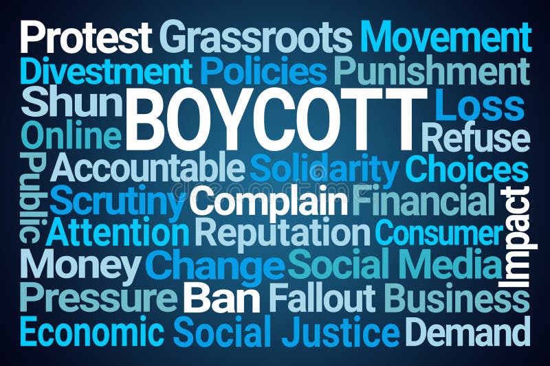 Boycott Word Cloud stock illustration. Illustration of refuse - 316811788
