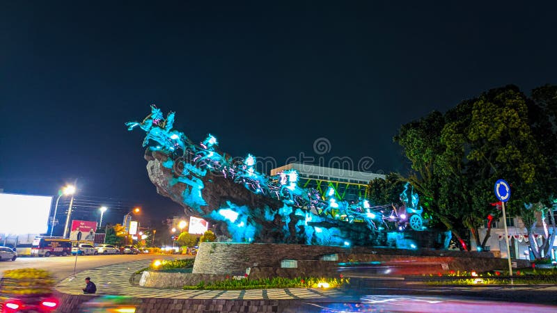 Boyolali iconic statue editorial stock photo. Image of central - 255495568