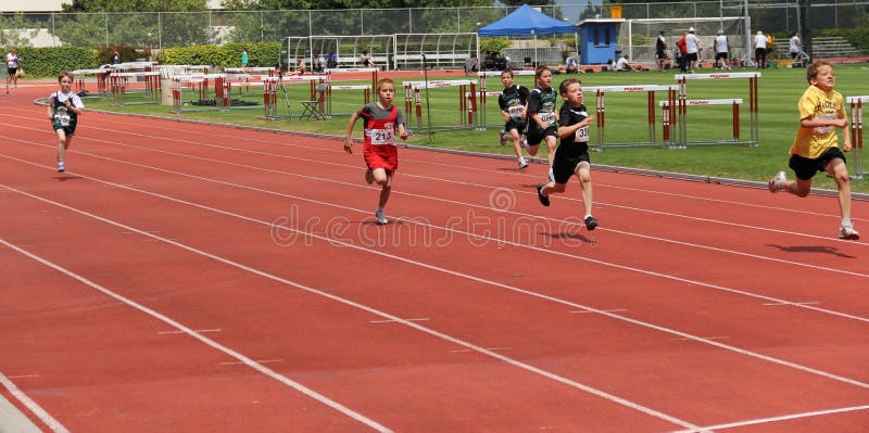 Boys on the 100 Meters Dash Editorial Stock Photo - Image of energy ...