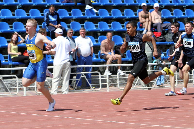 Boys on the 100 Meters Dash Editorial Stock Photo - Image of energy ...