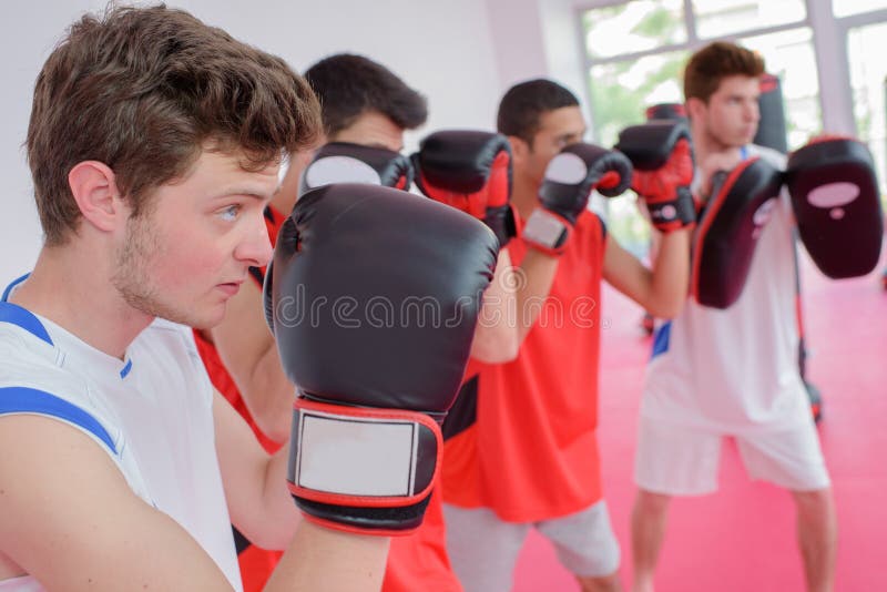 Boys in boxing class stock photo. Image of young, learning - 90835250