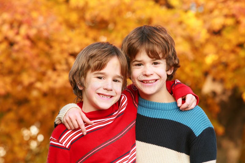 Boys in the Fall stock photo. Image of cute, brothers - 5836074