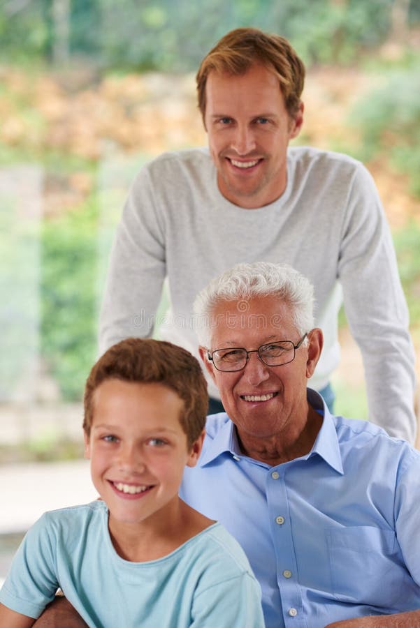 The Boys in the Family. Portrait of the Three Generations of Men in the ...