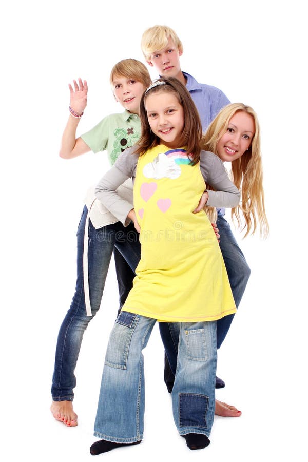 Three kids posing stock image. Image of attractive, model - 22294263