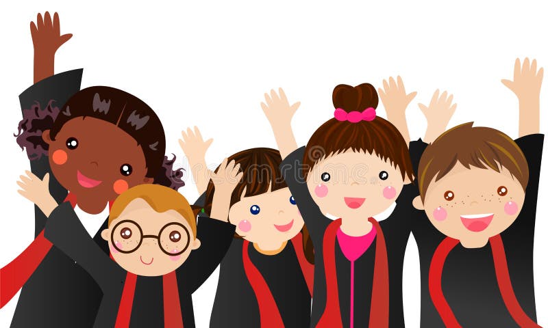 Graduate Kids. Kindergarten Preschool Graduating Children In Graduation ...