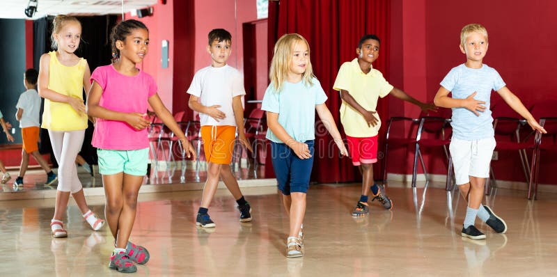 Boys and Girls Having Dancing Class in Studio Stock Image - Image of ...