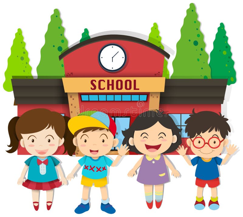 Boys and girls at school stock vector. Illustration of youth - 61344417