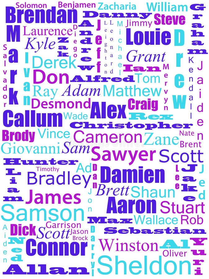 Boys names background stock illustration. Illustration of options ...