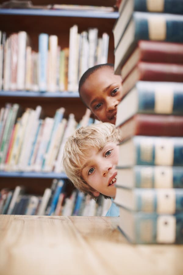Boys, Portrait and Books in Library for Learning, Education and Fun ...