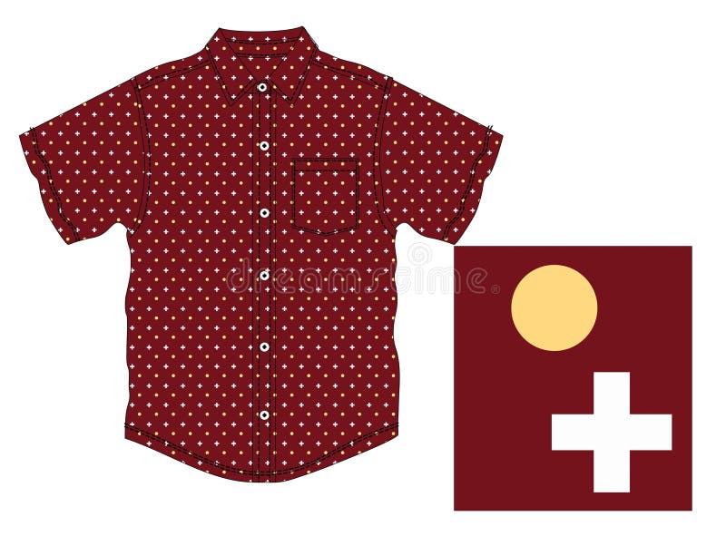 Boys Printed Shirt Short Sleeves Print Vector Art Stock Vector ...