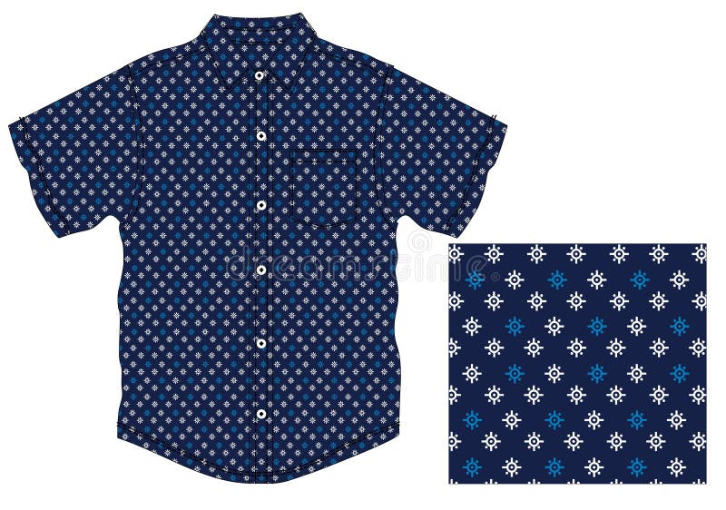 Boys Printed Short Sleeves Shirt Print Vector Art Stock Vector ...