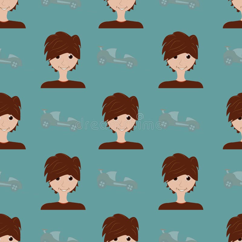 Boys and Race Cars Repeat Pattern Print Background Design Stock Vector ...